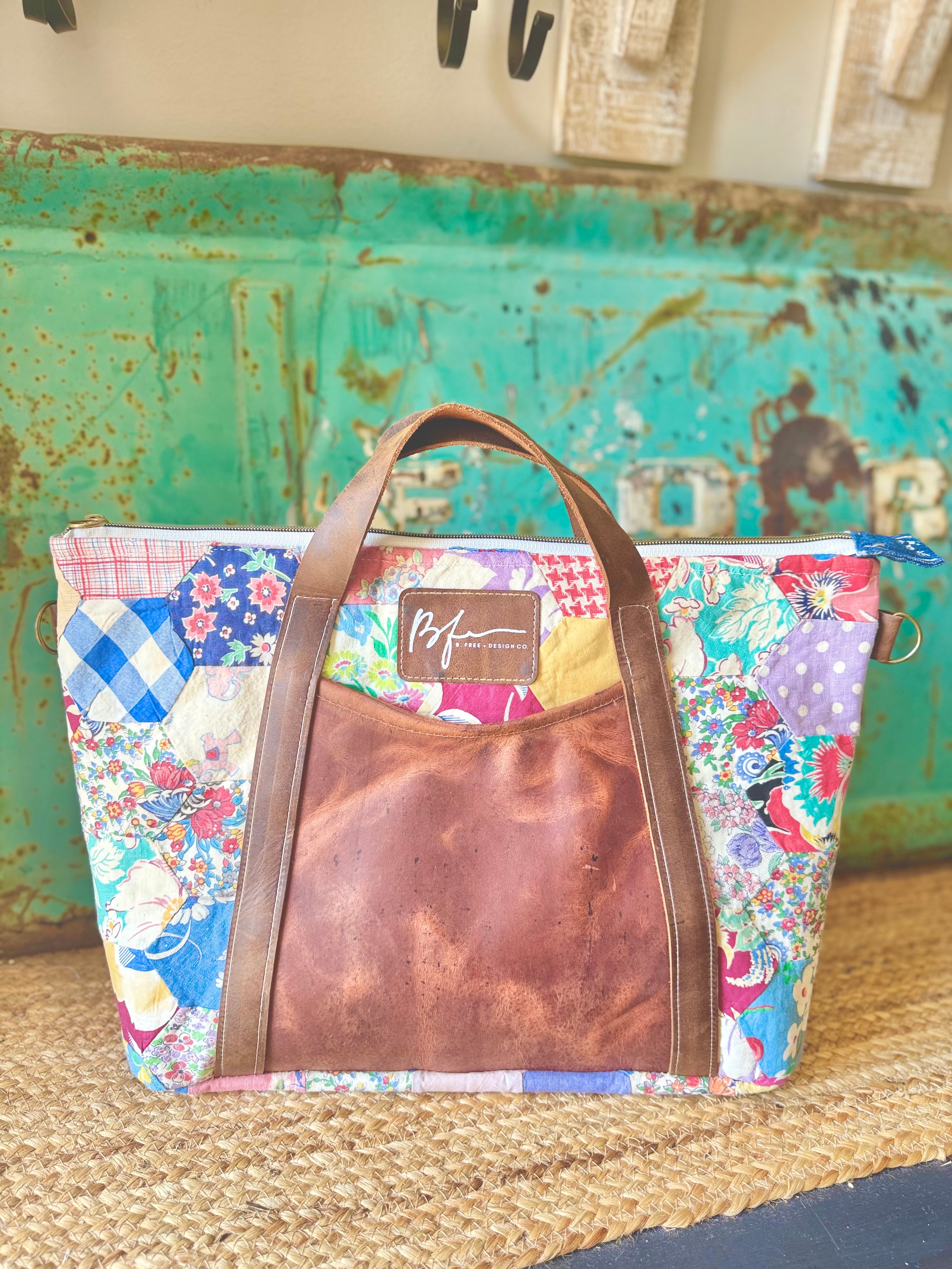 Limited Collection Leather Patchwork Combo Tote #1 – B. Free Design Co